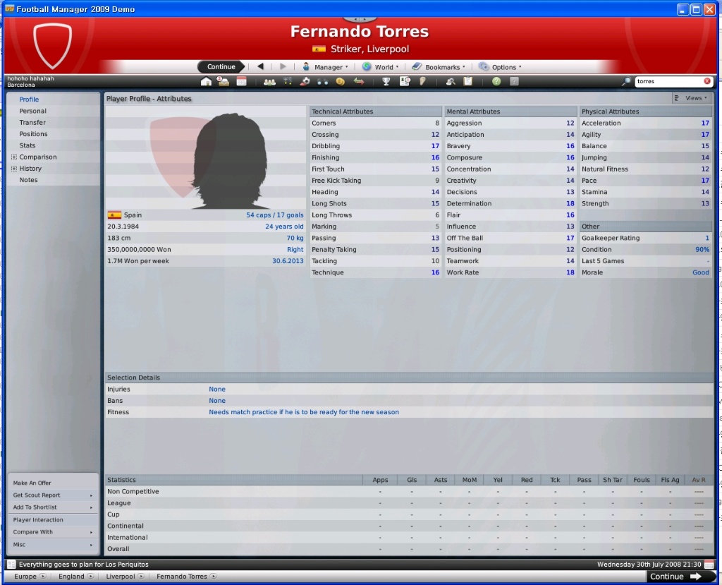 토레스 , 제라드 , 드록바 - FM2009 Q & A - 챔피온쉽 매니저 - 대한민국